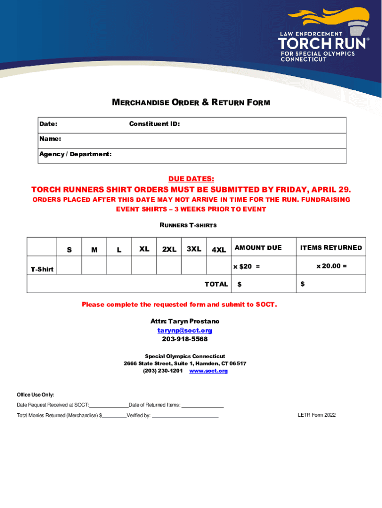 Fillable Online MERCHANDISE ORDER & RETURN FORM - VIF Fax Email Print ...