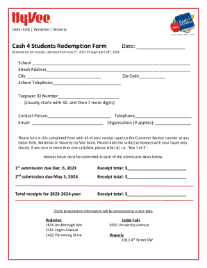 Fillable Online Cash 4 Students Redemption Form Fax Email Print - pdfFiller