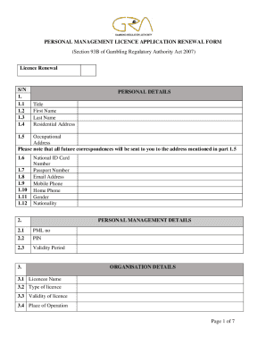 Fillable Online gra govmu personal management licence application ...