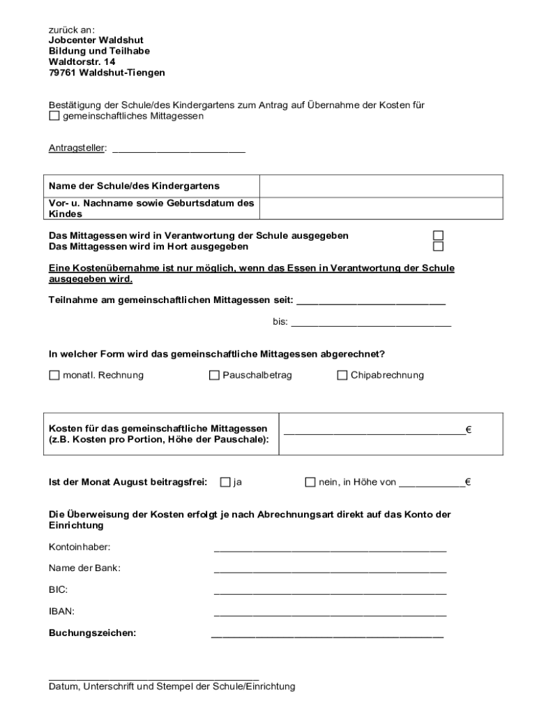 Ausfüllbar Online Antrag auf Leistungen fr Bildung und Teilhabe - Stadt ... Fax Email Drucken ...