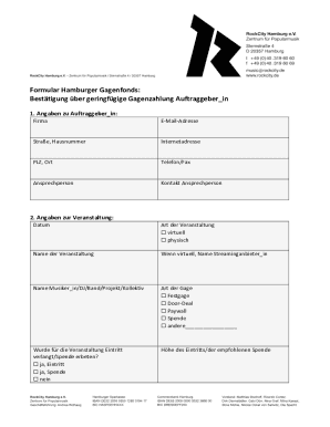 Ausfüllbar Online Formular Hamburger Gagenfonds: Fax Email Drucken ...