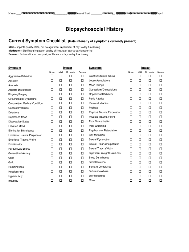 Fillable Online THE PEDIATRIC SYMPTOM CHECKLIST AS A SELF ... Fax Email ...