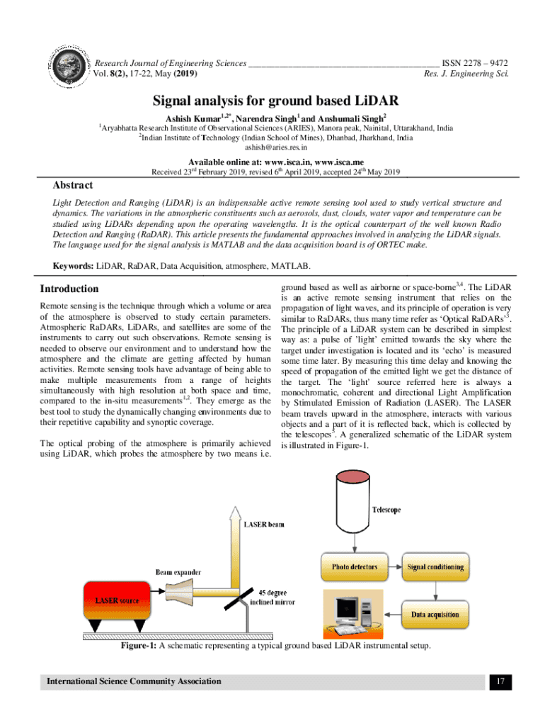 Fillable Online Signal analysis for ground based LiDAR Fax Email Print ...