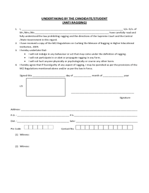 Fillable Online Anti-Ragging-declaration-form-by-Student.pdf Fax Email ...