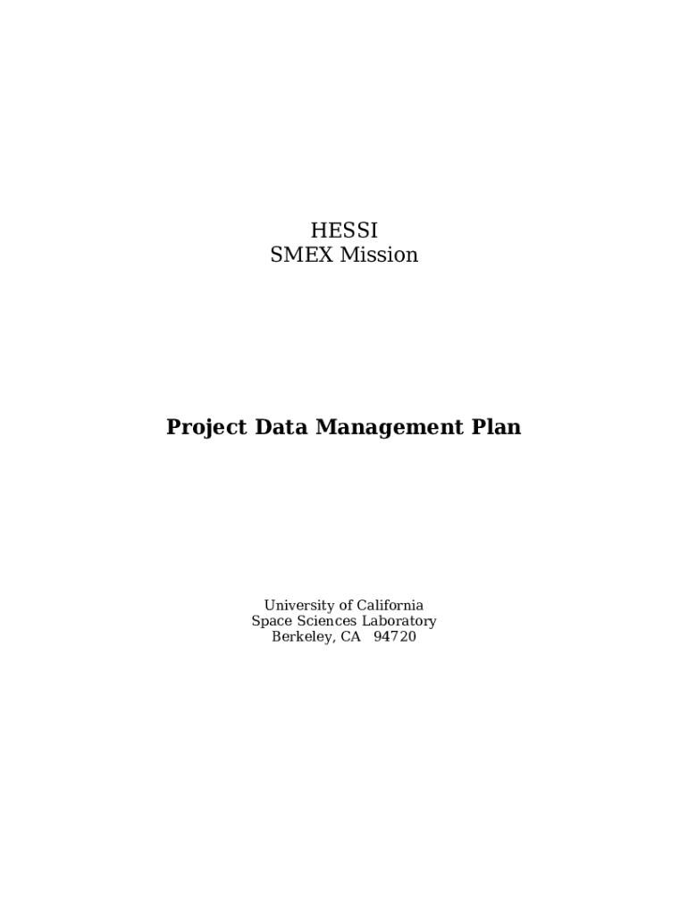 HESSI SMEX Mission Project Data Management Plan - Rhessi - hesperia ...