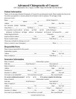 Fillable Online Advanced Chiropractic of Conyers Fax Email Print - pdfFiller