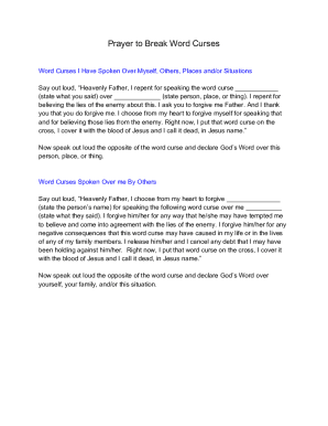 Fillable Online Word Curses Are Real: Speak Life & Not Death Fax Email ...