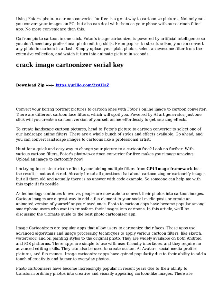 Fillable Online 5 Cartoon Converter Sites to Turn Your Photos Into ...