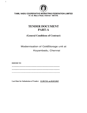 Fillable Online tanfed tn gov Tender form for Modernisation of Cold ...