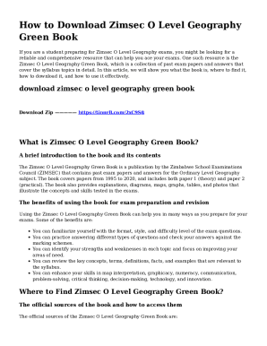 Fillable Online Download Zimsec O Level Geography Green Book Fax Email ...