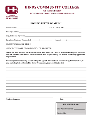 Fillable Online HOUSING LETTER OF APPEAL Fax Email Print - pdfFiller