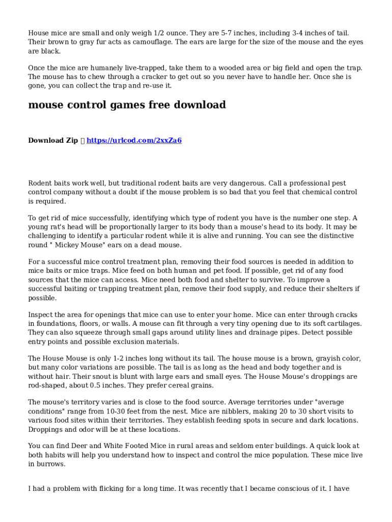 Fillable Online What Are House Mice? House Mice Identification ...