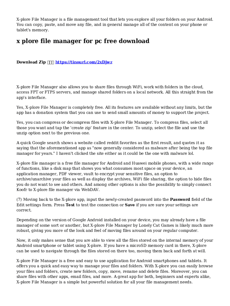 Fillable Online X Plore File Manager For Pc Free Download Fax Email ...