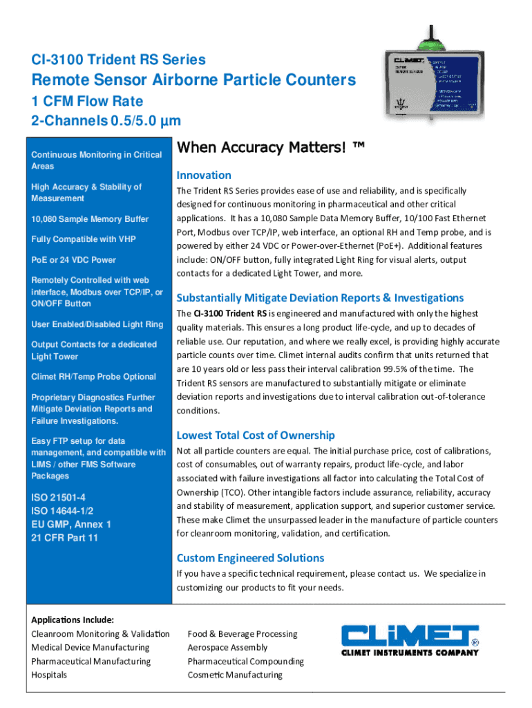 Fillable Online CI-3100 Trident RS Series - Remote Sensor Airborne ...