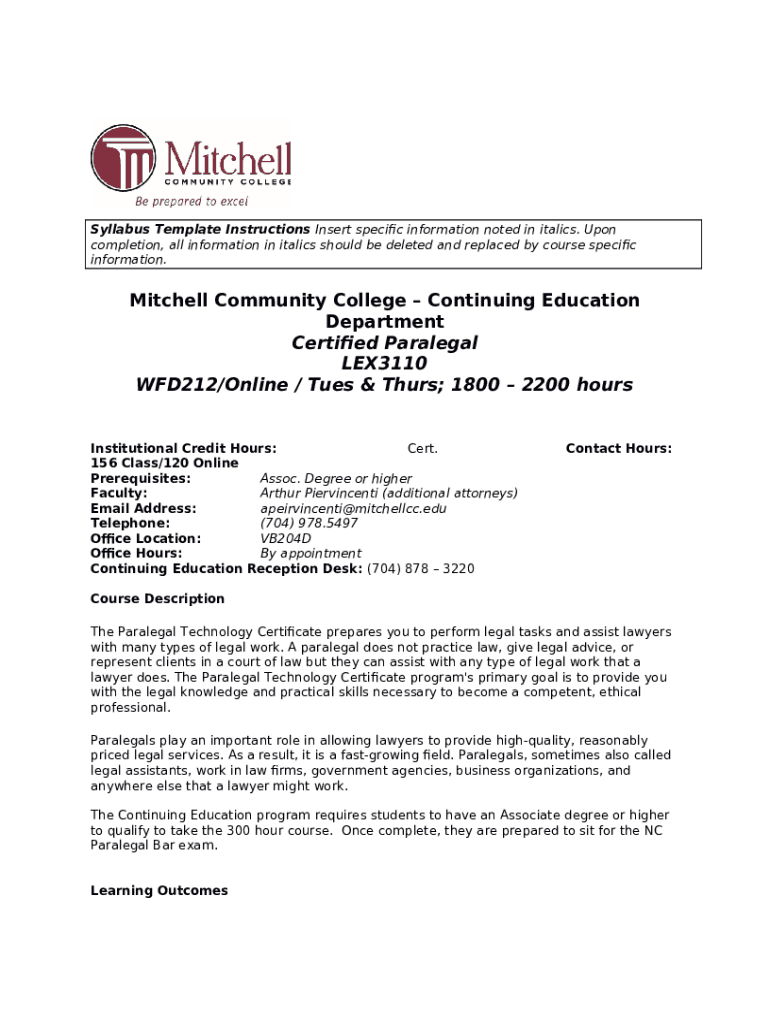 Constructing a Syllabus: A Checklist Doc Template | pdfFiller