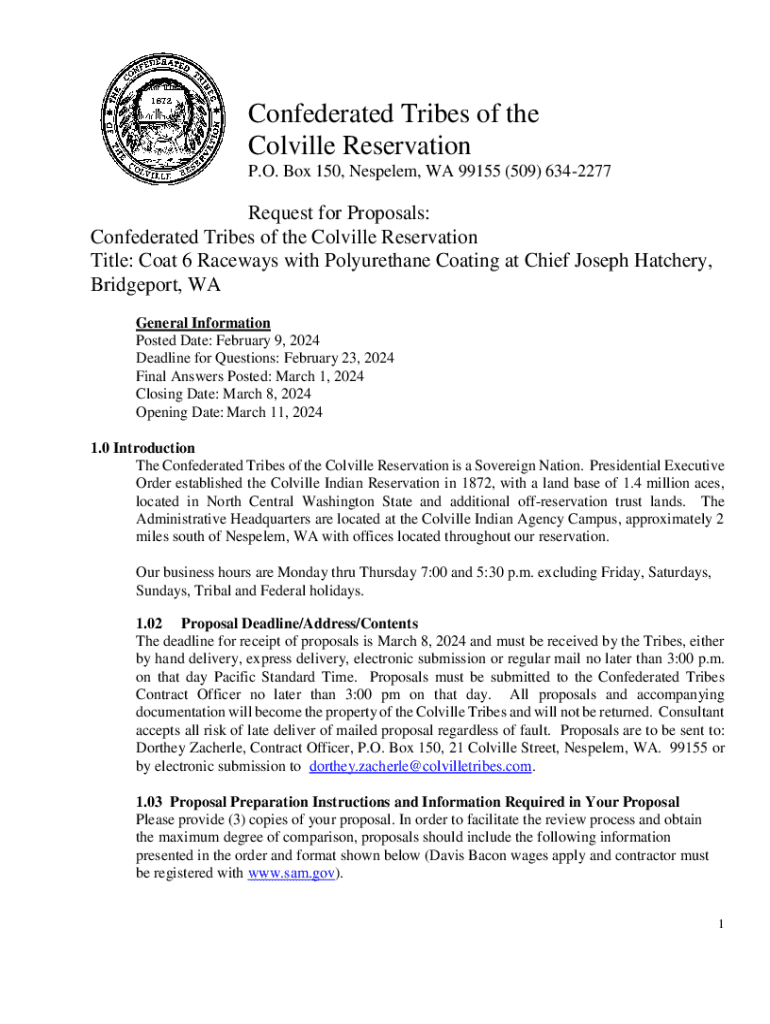 Fillable Online Confederated Tribes of Colville Reservation Republic ...