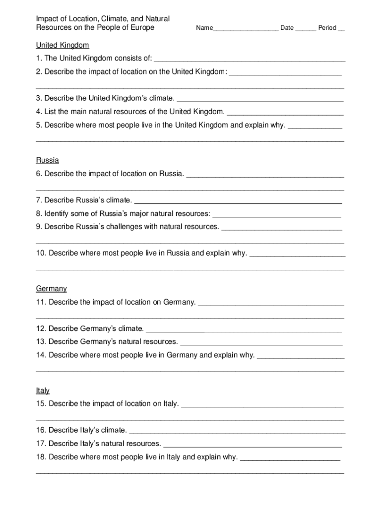 Fillable Online Impact of Location, Climate, and Natural Resources on ...