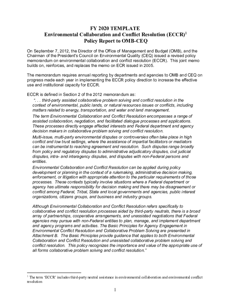 Fillable Online The Memorandum on Environmental Collaboration and ...