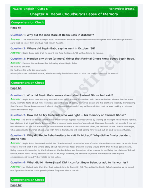 Fillable Online NCERT Solutions for Class 8 English Honeydew Chapter 4 ...