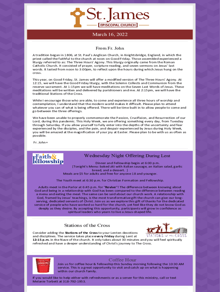 Fillable Online Rev. John Bartow: First Anglican minister at St. Paul's Fax Email Print - pdfFiller