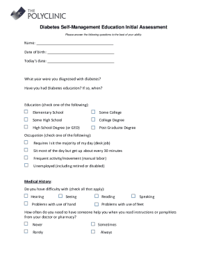 Fillable Online dm assessment form Fax Email Print - pdfFiller