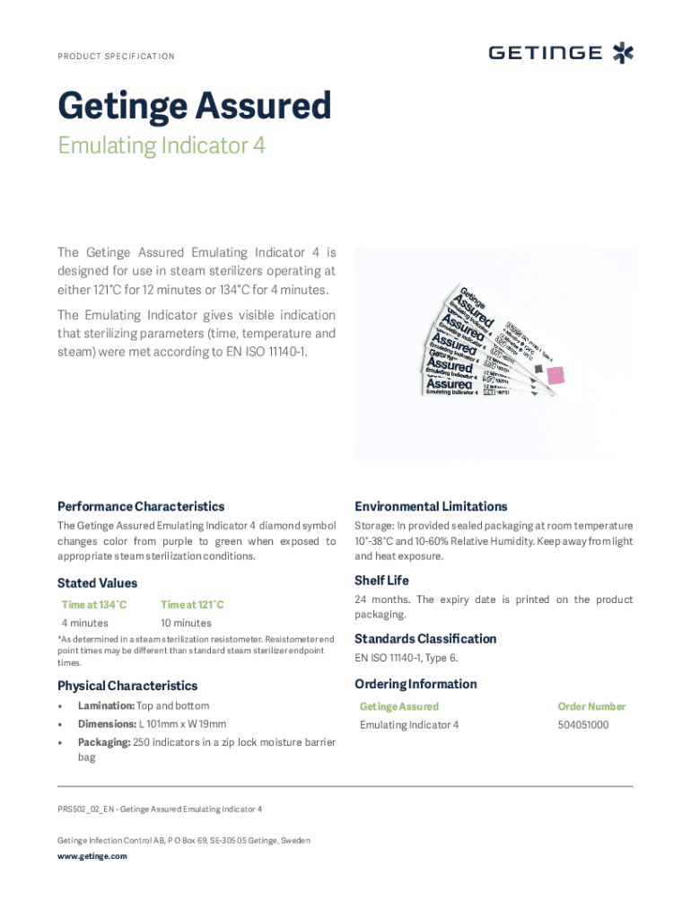Fillable Online Getinge Assured Emulating Indicator Adhesive Steam Fax ... Fillable Online Getinge Assured Emulating Indicator Adhesive Steam Fax ...