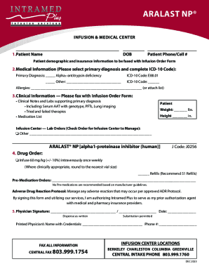 Fillable Online Aralast NP (alpha-proteinase inhibitor) Referral Form ...