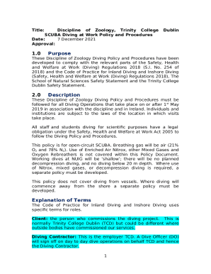 TCD Scuba Diving Policy and Procedure - naturalscience tcd Doc Template ...