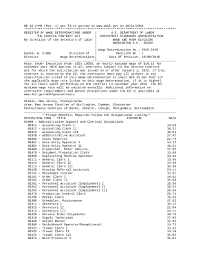 Wage Determinations Service Contract Act WD # 2015-4719 Doc Template ...