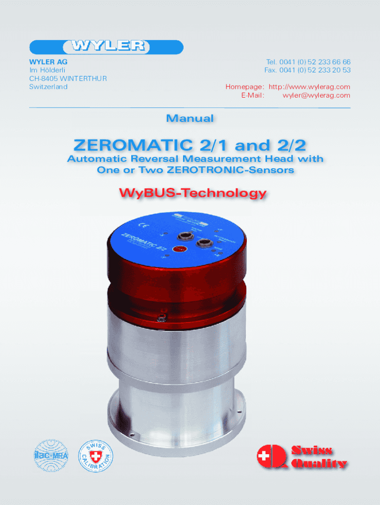 Fillable Online WYLER AG, Inclination Measuring Instruments and Sensors ...