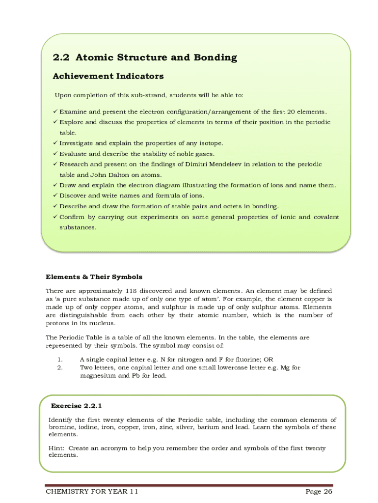 Fillable Online 10 5 Atomic Structures Of The First 20 Elements Fax Email Print Pdffiller