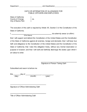 Fillable Online oath of allegiance and declaration of permission to ...
