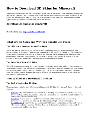 Fillable Online How To Get Custom Skins In Minecraft Windows 10 & 11 ...