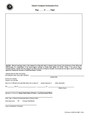 Fillable Online department of the inspector general citizen complaint ...