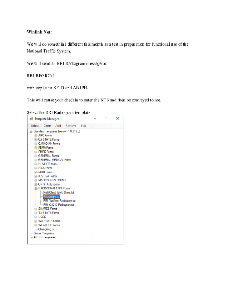 Fillable Online New Radiogram in use RRI Form Fax Email Print - pdfFiller