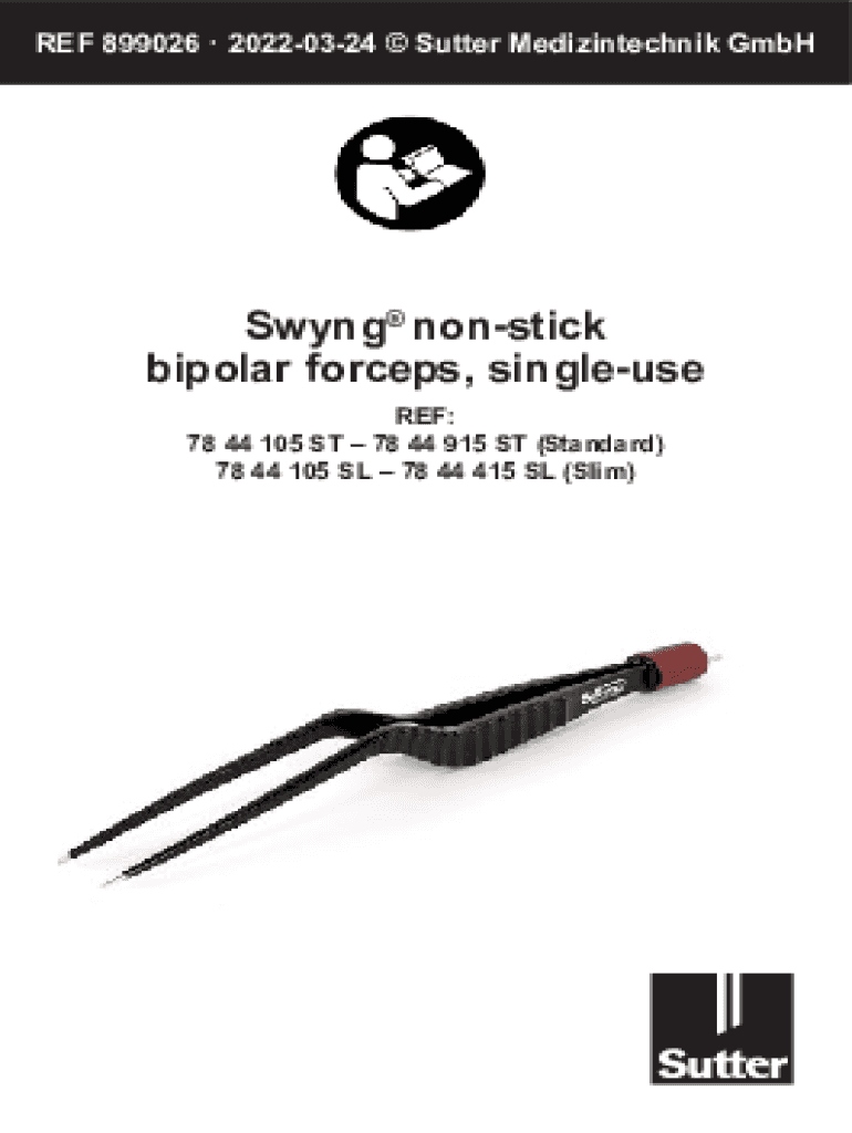 Fillable Online Swyng non-stick - Bipolar Forceps single-use - sutter ...