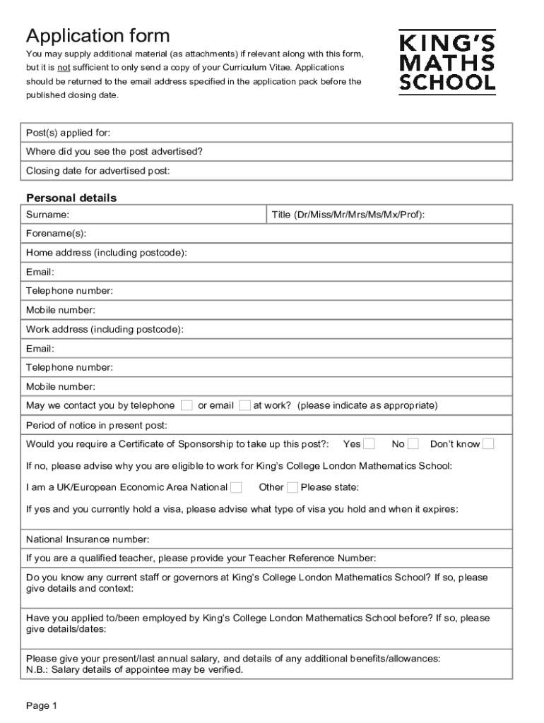 KCLMS application (senior leader) Doc Template | pdfFiller