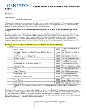 Human Resource Office Policy Separation from Service Doc Template ...