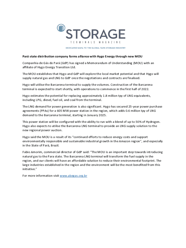 Fillable Online Par state distribution company forms alliance with Hygo ...
