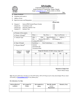Fillable Online XPS form IIT roparRevisedJan 04 Fax Email Print - pdfFiller