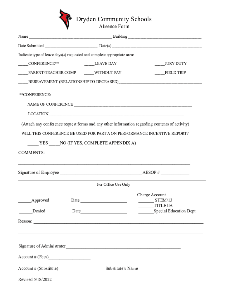 Fillable Online scheduled leaves and absences Flashcards Fax Email ...