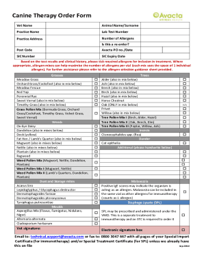 Fillable Online Canine Therapy Order Form Fax Email Print - pdfFiller