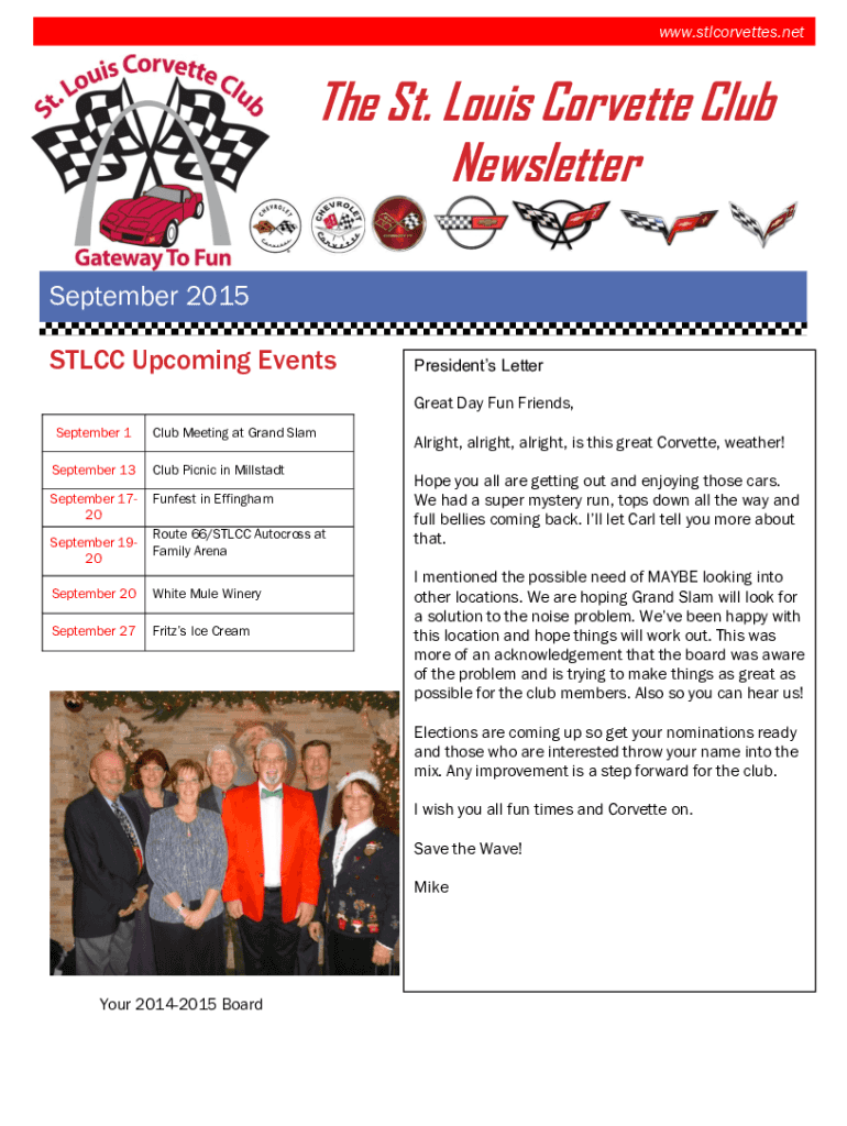 Fillable Online Welcome to the St. Louis Corvette Club (STLCC) Fax ...