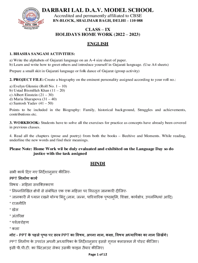 Fillable Online Welcome To DARBARI LAL DAV MODEL SCHOOL Fax Email Print - pdfFiller