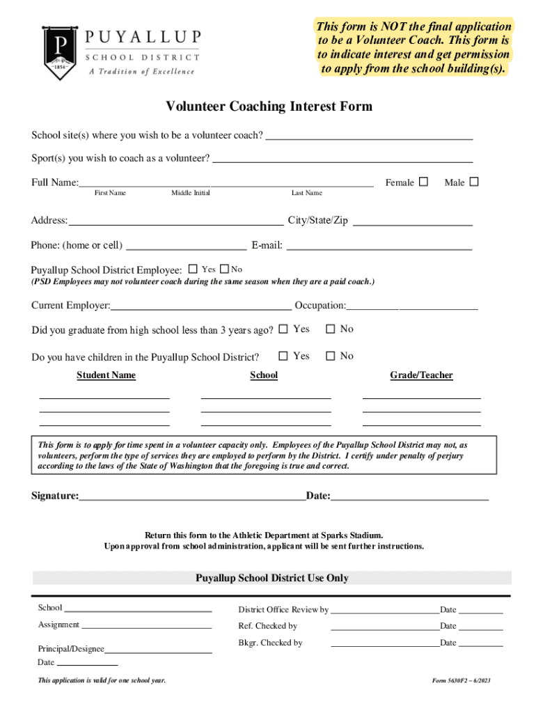 Fillable Online Form CenterVolunteer Coach Application Form Fax Email ...