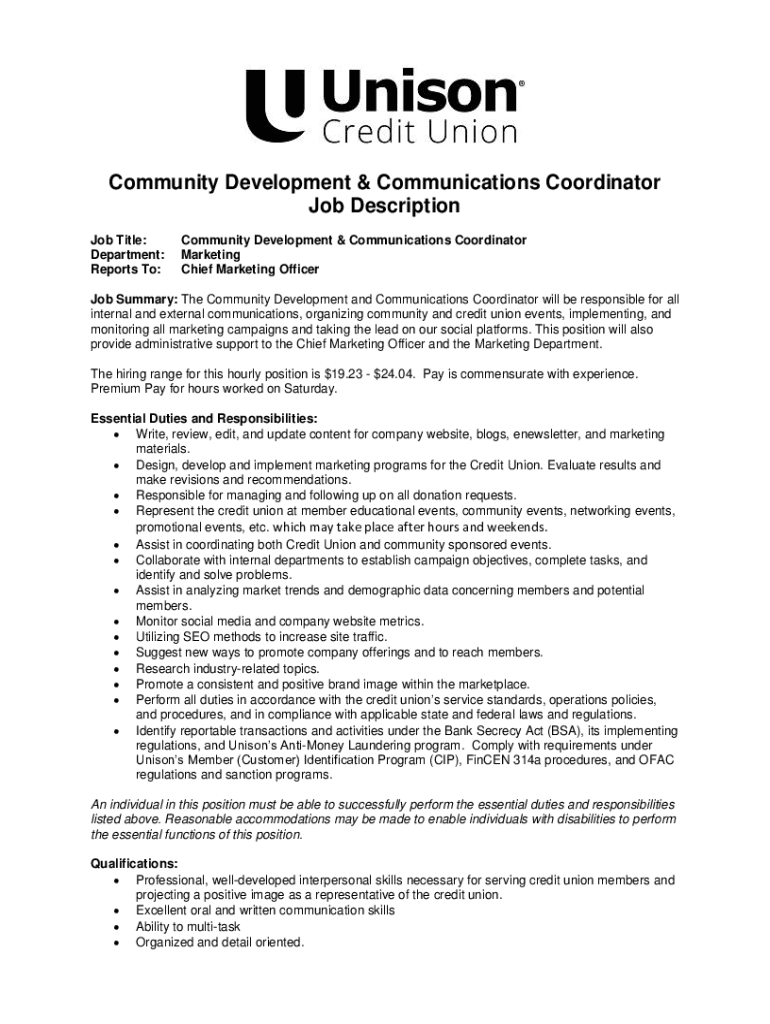 Fillable Online Chief Marketing Officer Job Description Template Fax ...