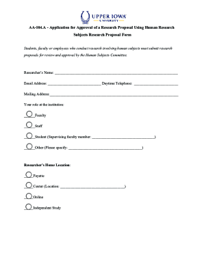Fillable Online Application for Approval of a Research Proposal Using ...