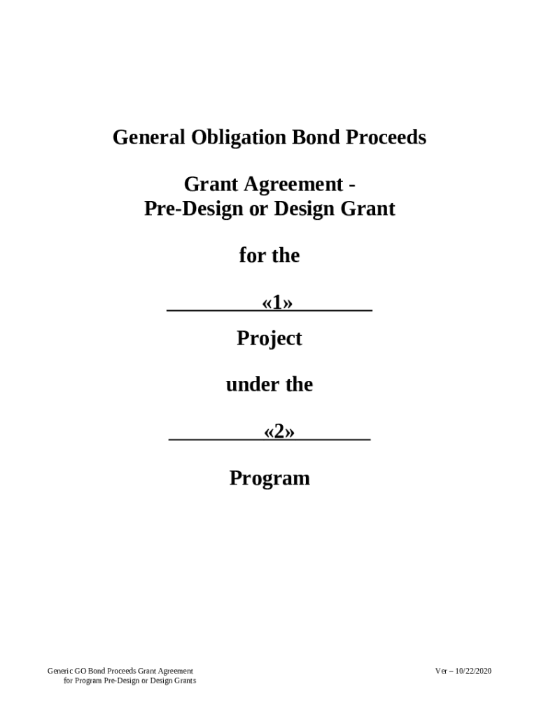 Grant Agreement Template including General Provisions Doc Template ...