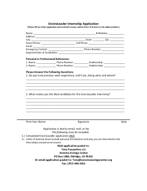 Fillable Online application letter for it internship sample (EMVL) Fax Email Print - pdfFiller