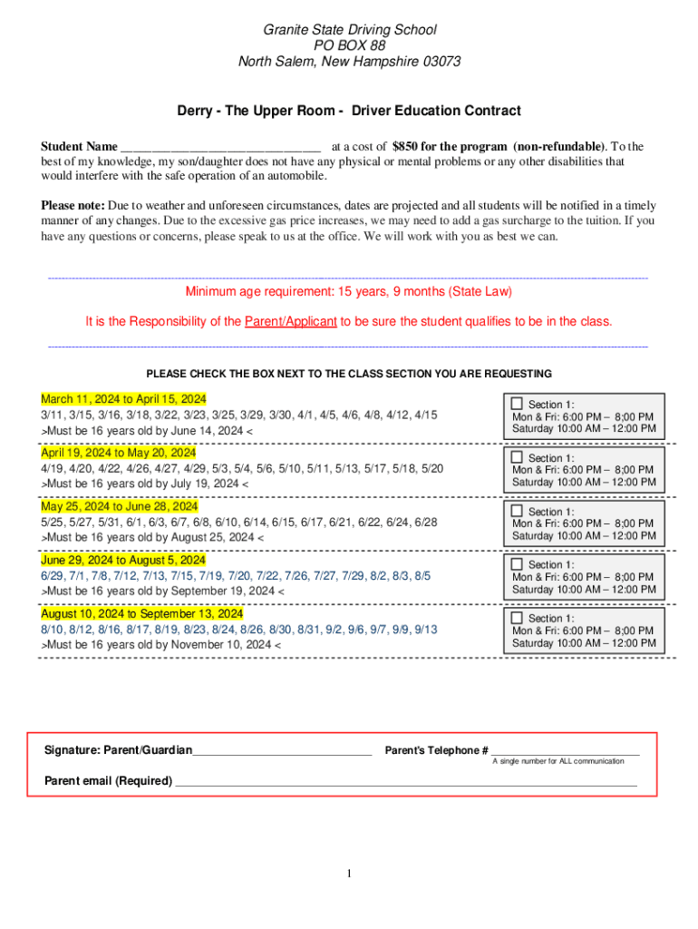 Fillable Online Drivers Ed final granite state driving Flashcards Fax Email Print - pdfFiller